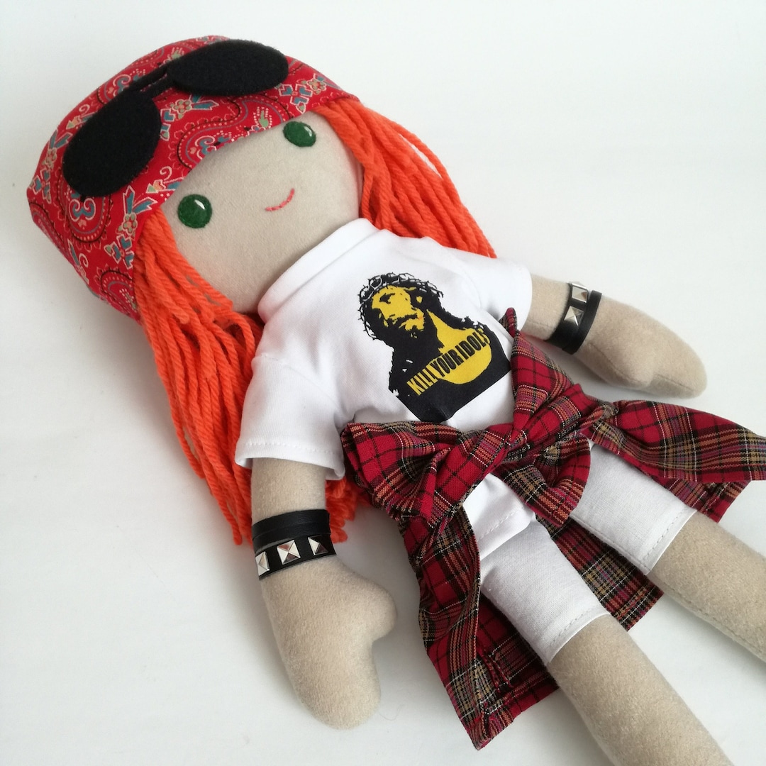 Axl Rose Inspired Rag Doll, Guns N' Roses Handmade Cloth Doll - Etsy UK