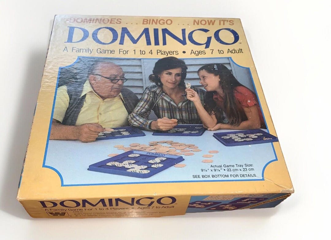 1982 Domingo Board Game-whitman-dominoes/bingo-1 to 4 Players-complete ...