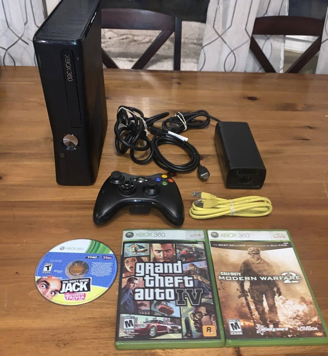 Microsoft XBOX 360 S Slim 250GB 1439 Black Console Working - Etsy