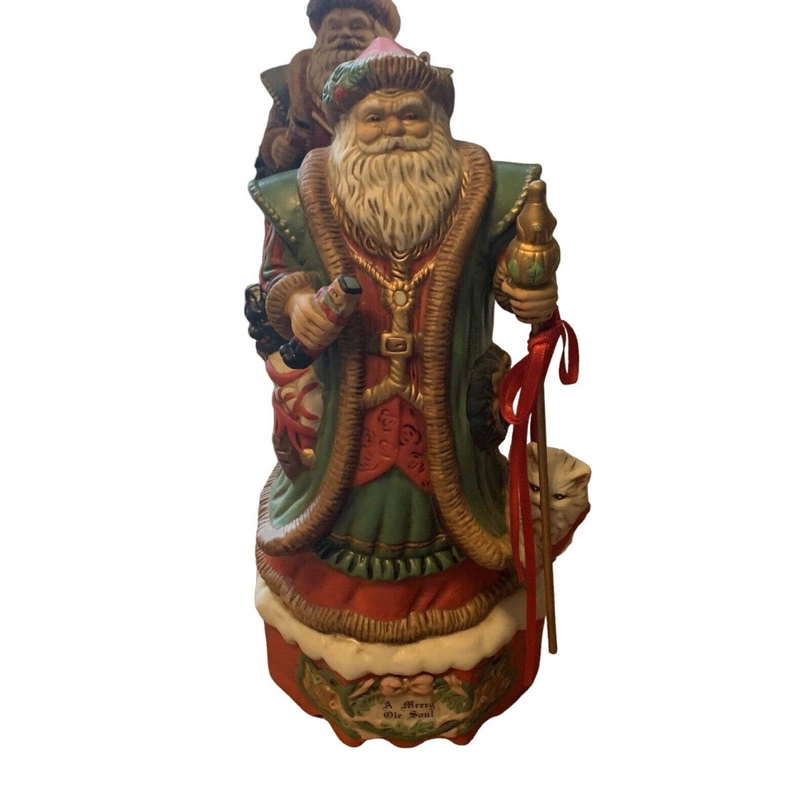1990s Merry Old Soul Ceramic Christmas Musical Santa Claus Figurine 10. ...