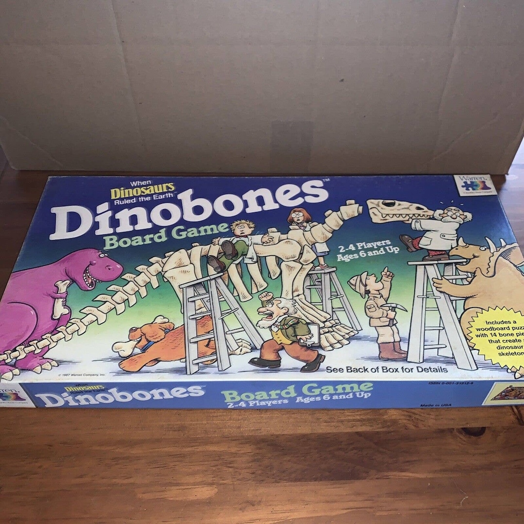 Dinobones Board Game by Warren 1987 Race to Build Dinosaur Skeleton ...