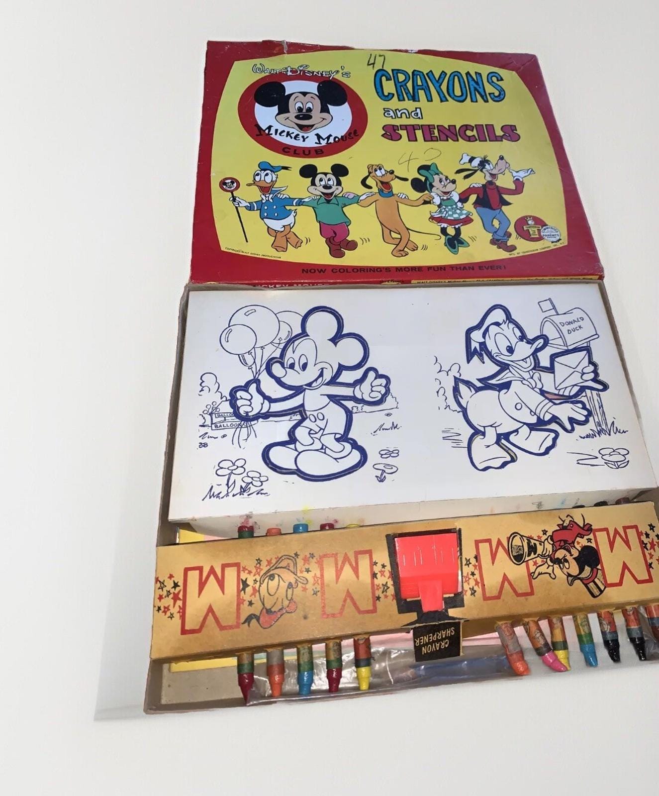 Walt Disney’s Mickey Mouse Club Crayons and Stencils in Original Box - Etsy