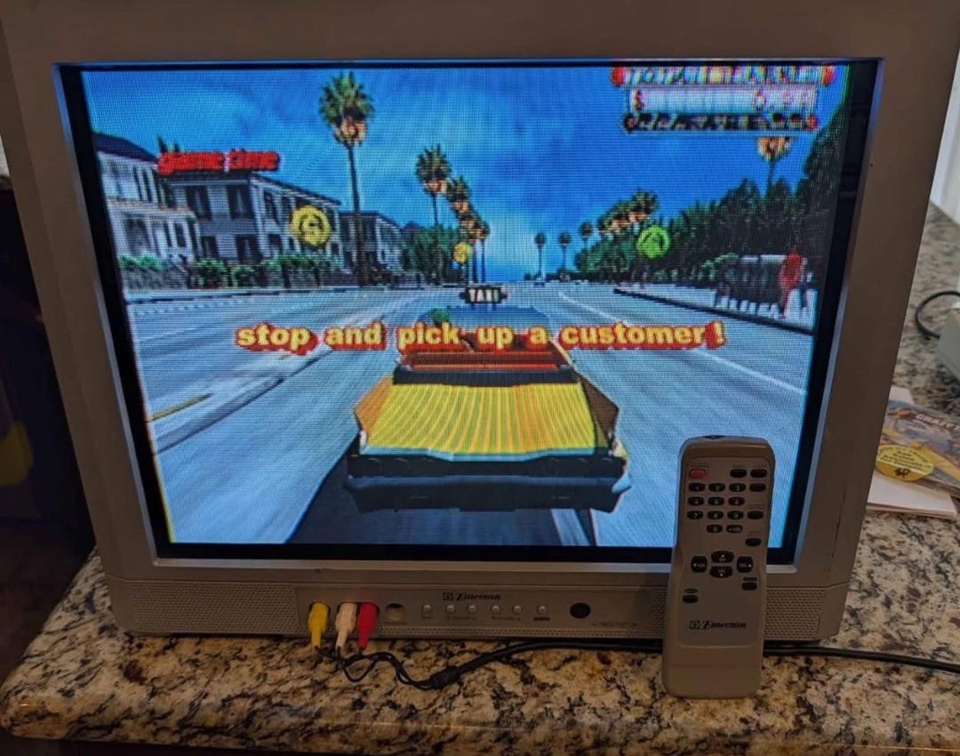 Emerson EWF2006 20” CRT TV Tube Flat Screen Color Retro Gaming W/remote ...