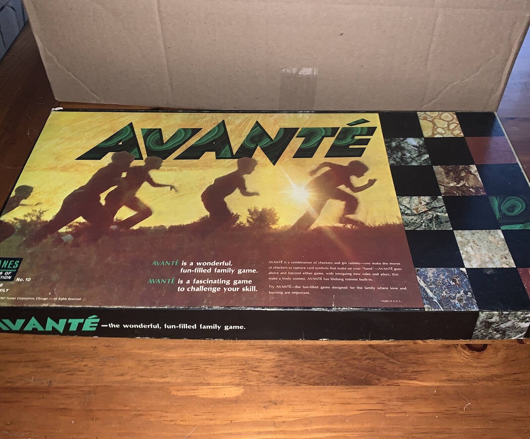 RARE Avante Board Game Checkers & Gin Rummy Complete 1968 Family GUC - Etsy