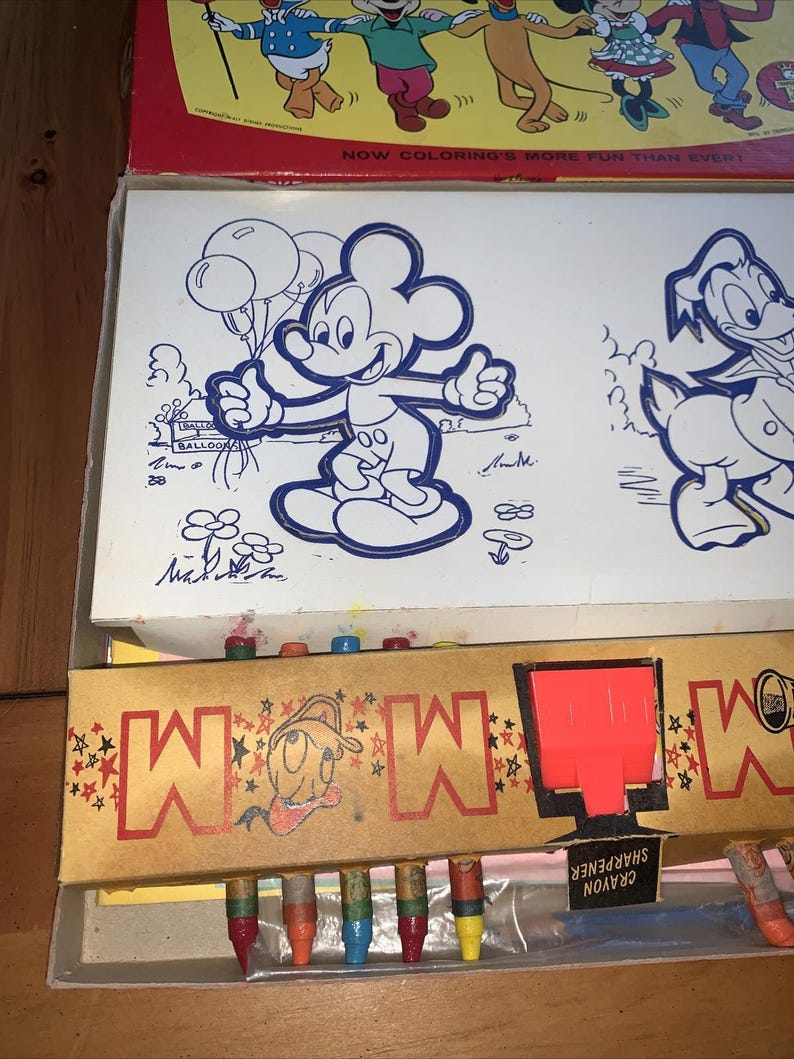 Walt Disney’s Mickey Mouse Club Crayons and Stencils in Original Box - Etsy