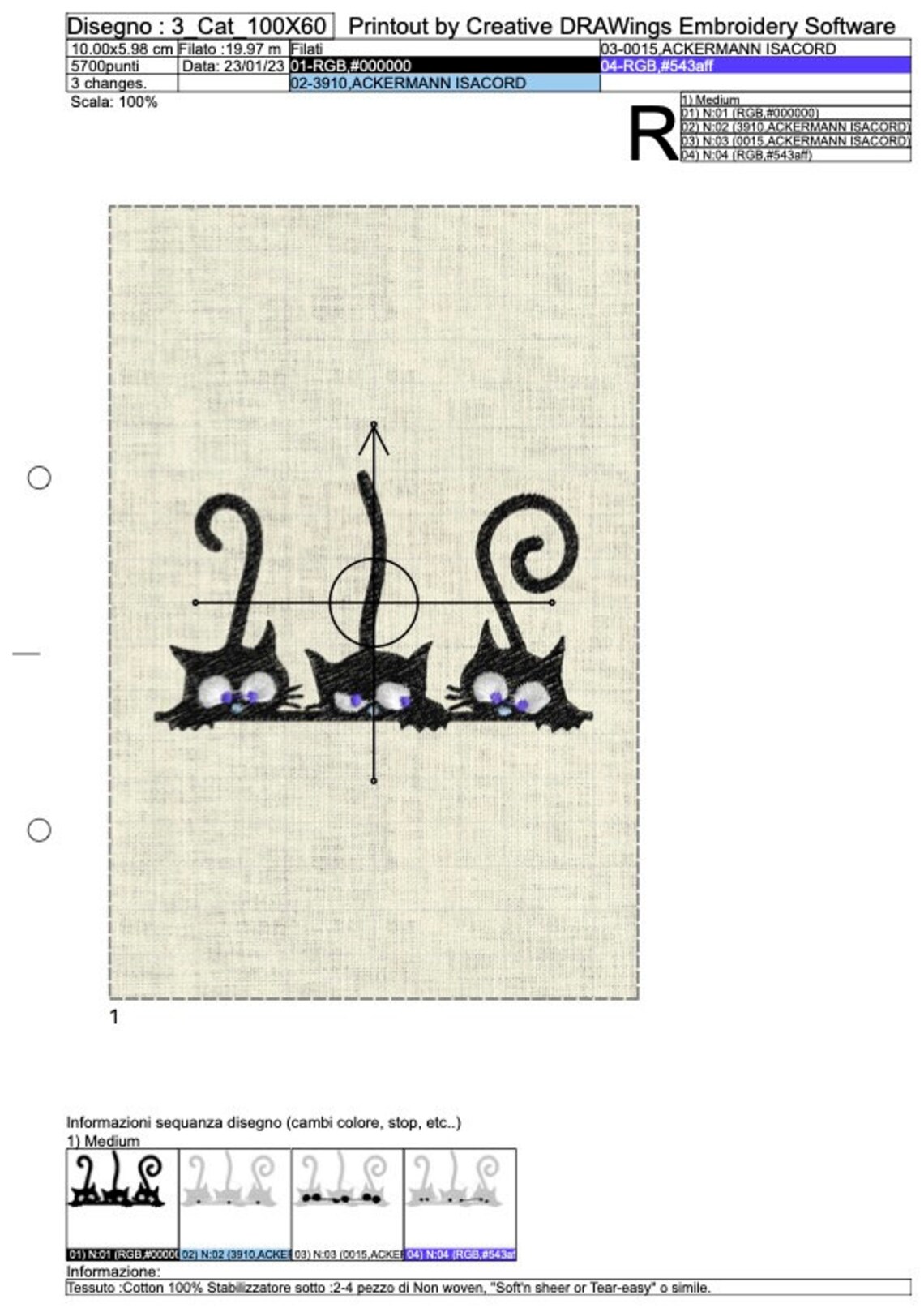 3 Cats Embroidery Designs - Animals Embroidery Design Embroidery ...