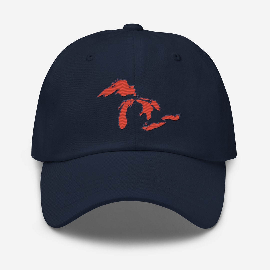 Orange and Deep Blue Great Lakes Embroidered Dad Hat - Etsy