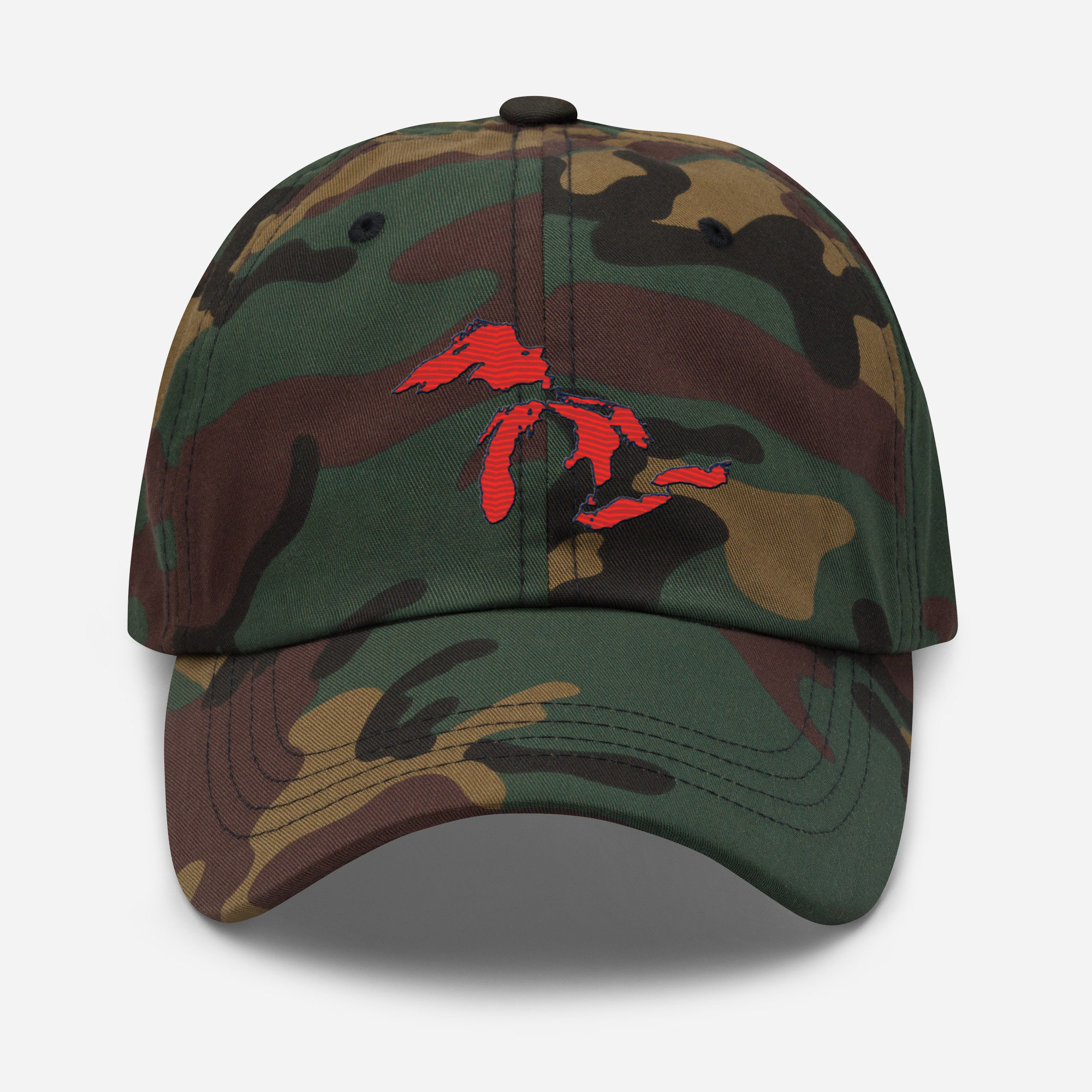 Red and Navy Blue Great Lakes Embroidered Dad Hat - Etsy
