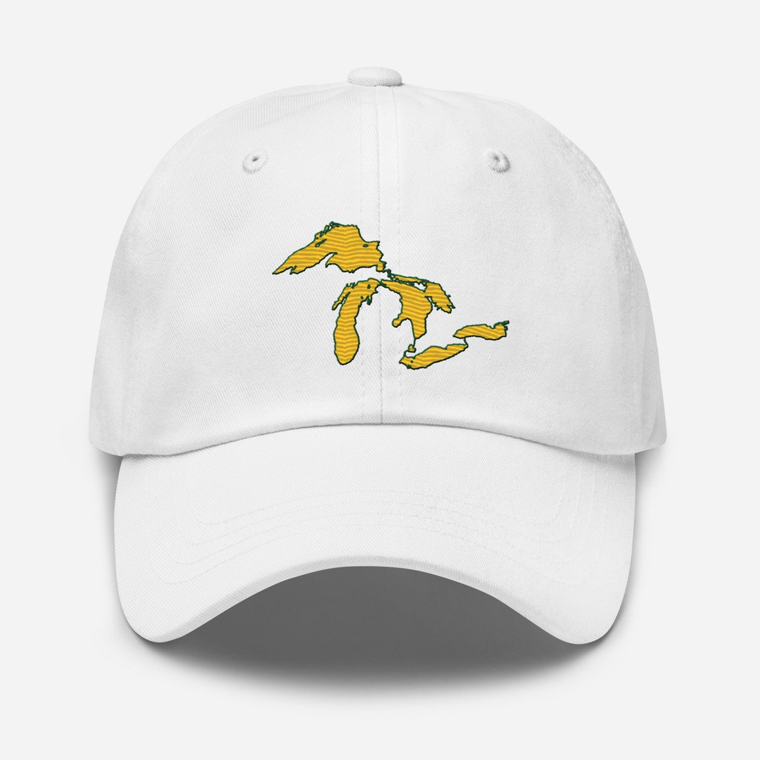 Yellow and Forest Green Great Lakes in Embroidered Dad Hat - Etsy