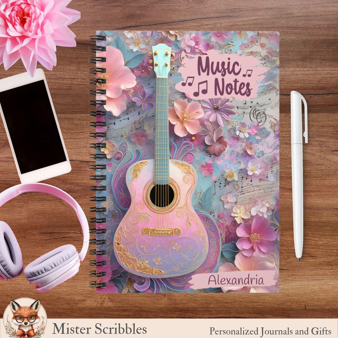 Music Notes, Song Writing Journal, Music Gift for Girls, Songwriting ...