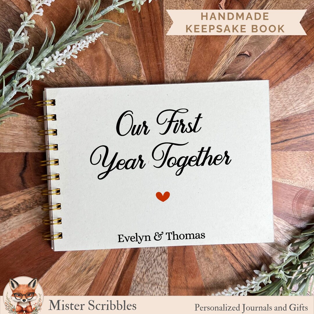 Our First Year Together Book, Personalized Couple Journal Keepsake - Etsy