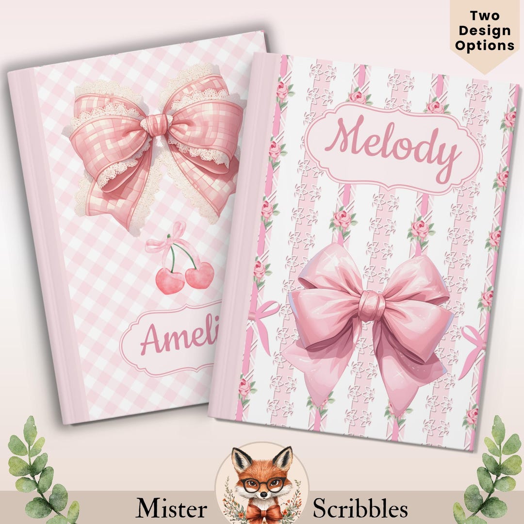 Coquette Journal, Cute Pink Journal, Coquette Notebook, Personalized ...