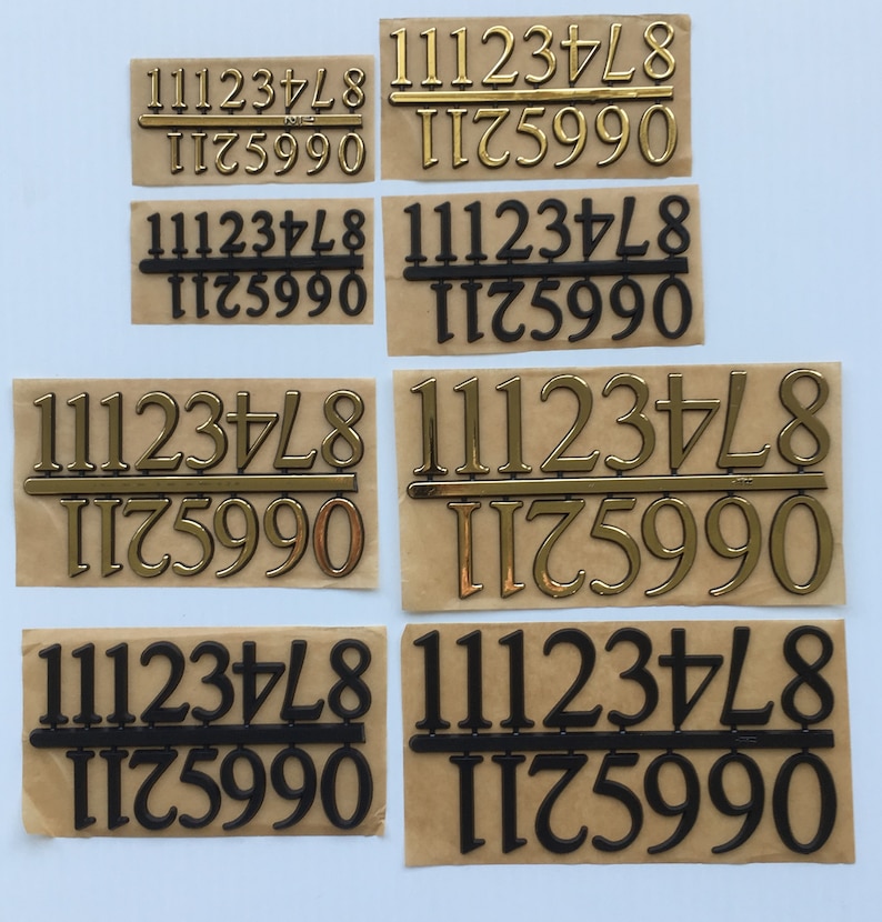Hot-stamped Self-adhesive Plastic Number Sets (4 Sizes and Choice of ...