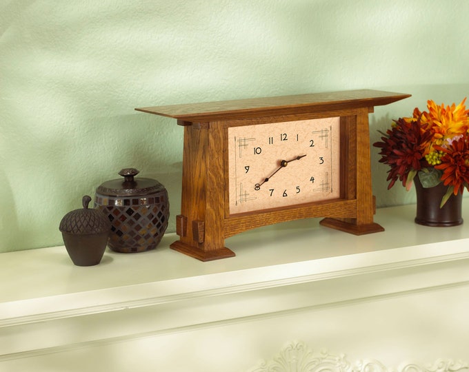 Classic Oak Craftsman Clock-mantel Clock-mission Style Clock-arts and ...