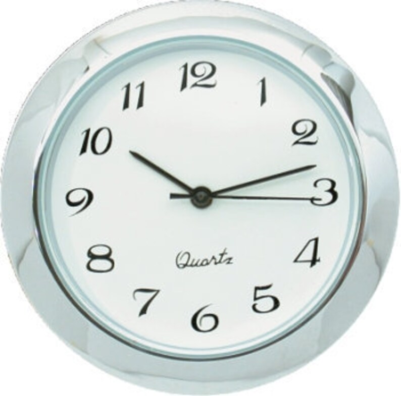 Mini Quartz Clock Fit-up Movement Silver Bezel With White - Etsy