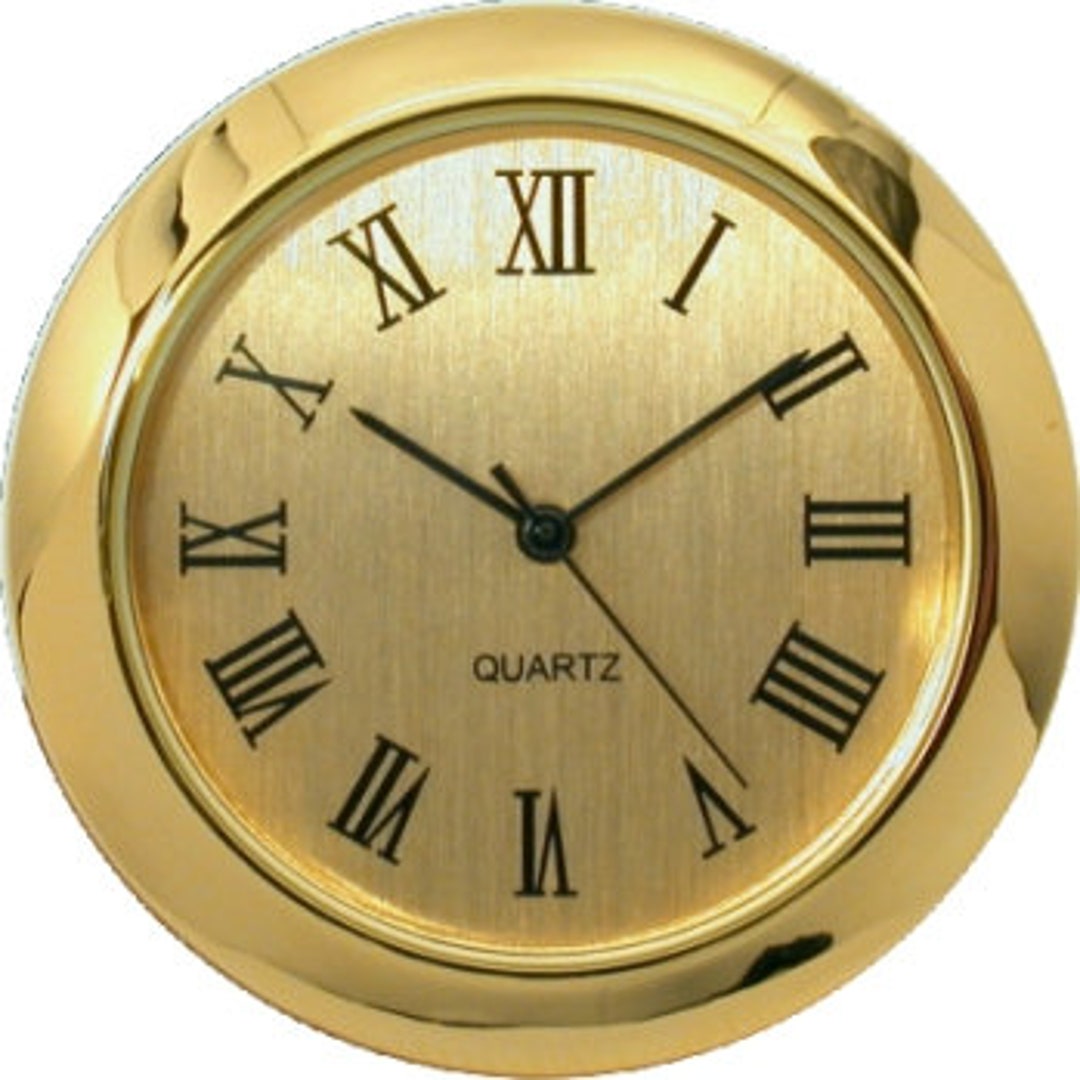 Mini Quartz Clock Fit-up Movement Brass Bezel With Brass Roman Dial 1 7 ...