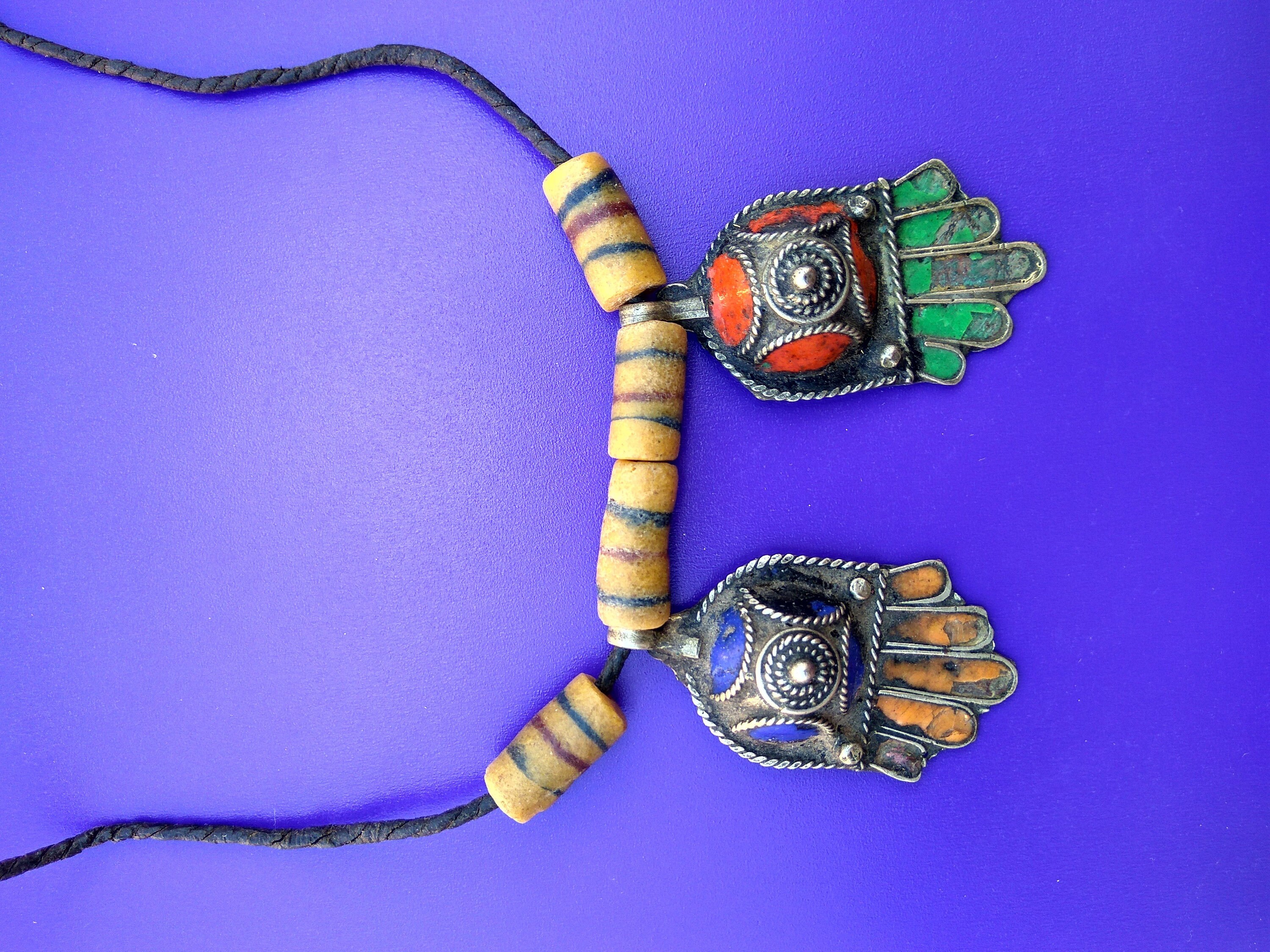 Moroccan Berber Silver Khamsa hand of Fatima Amulet Necklace - Etsy