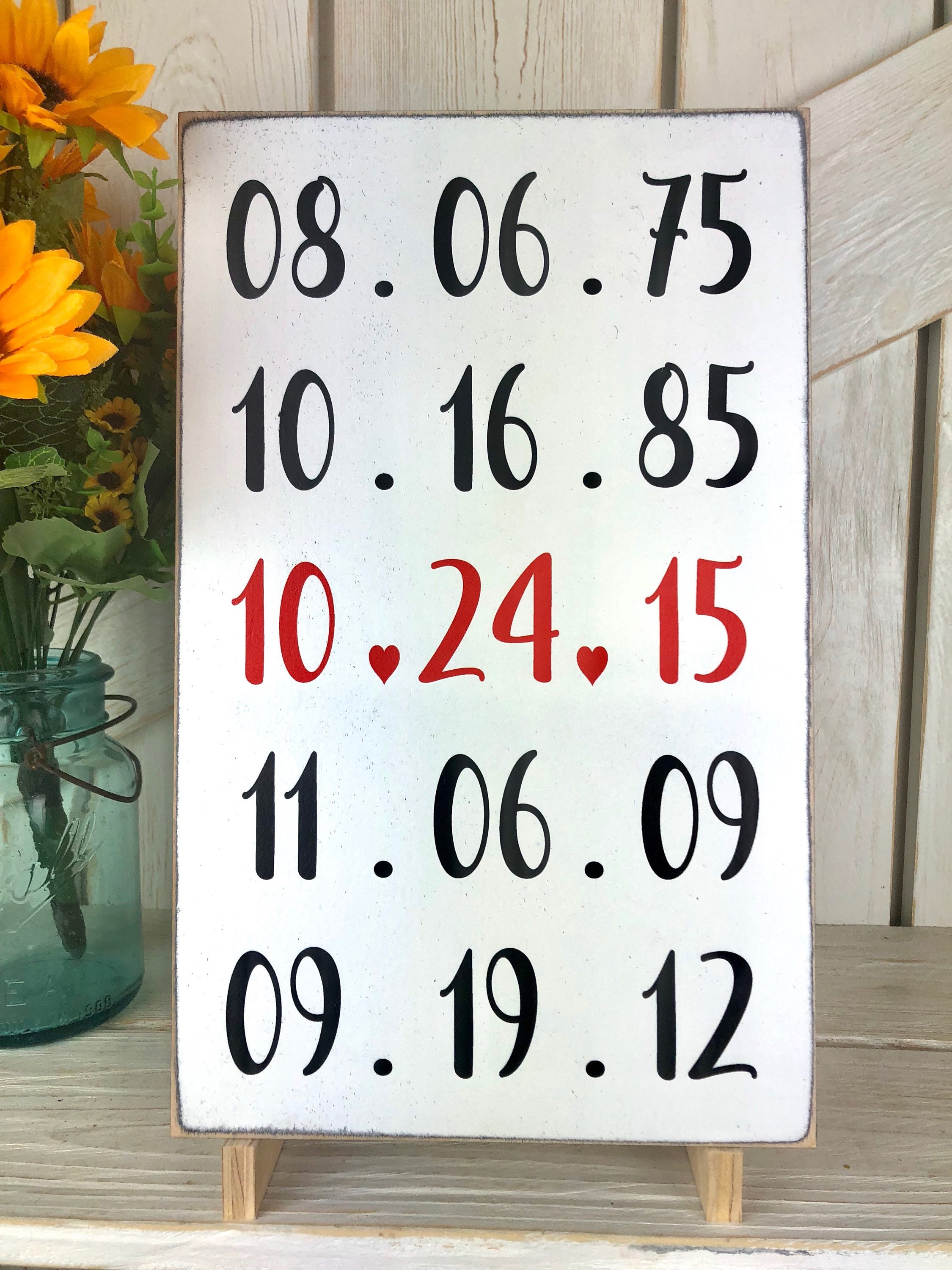 Birthday Dates Sign - Etsy UK