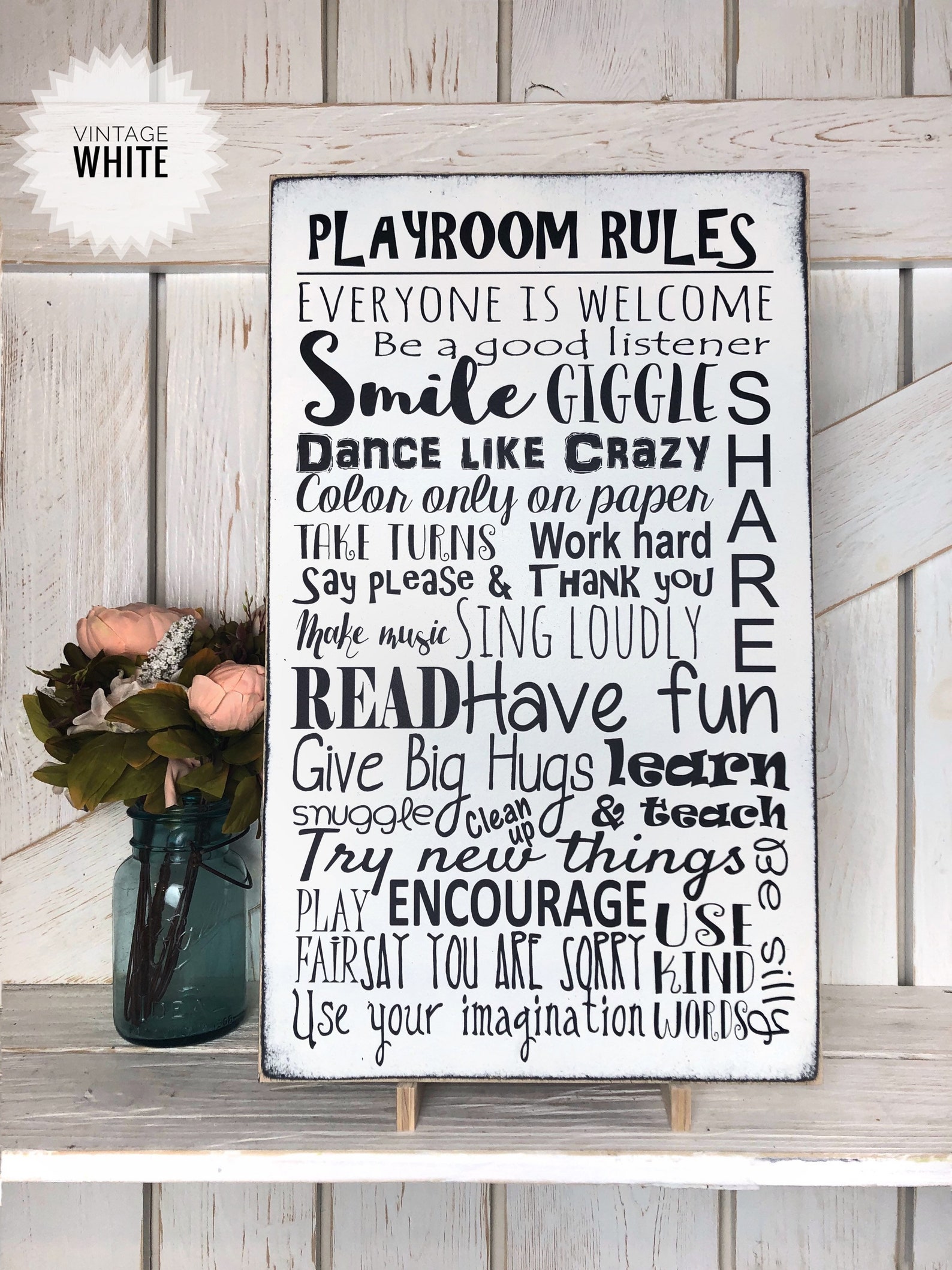 Playroom Rules Sign Kids Sign - Etsy