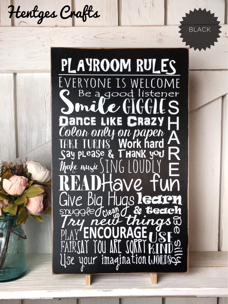 Playroom Rules Sign Kids Sign - Etsy