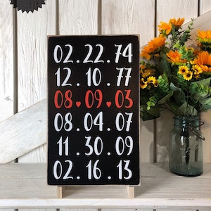 Birthday Dates Sign - Etsy
