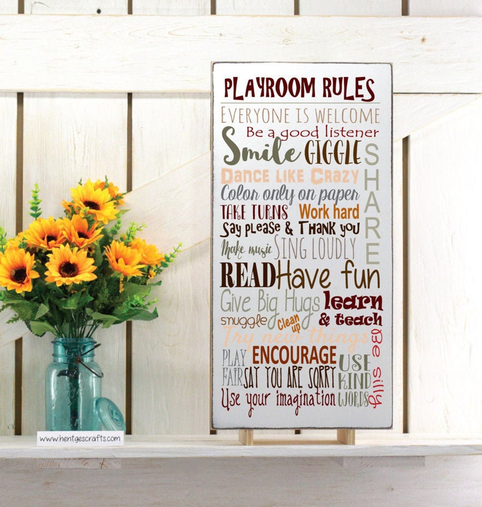Playroom Rules Sign Kids Room Sign - Etsy
