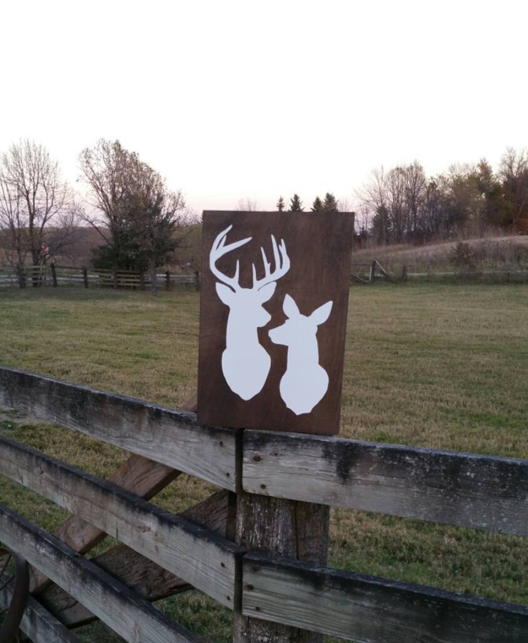 Silhouette Buck And Doe Heart Wedding