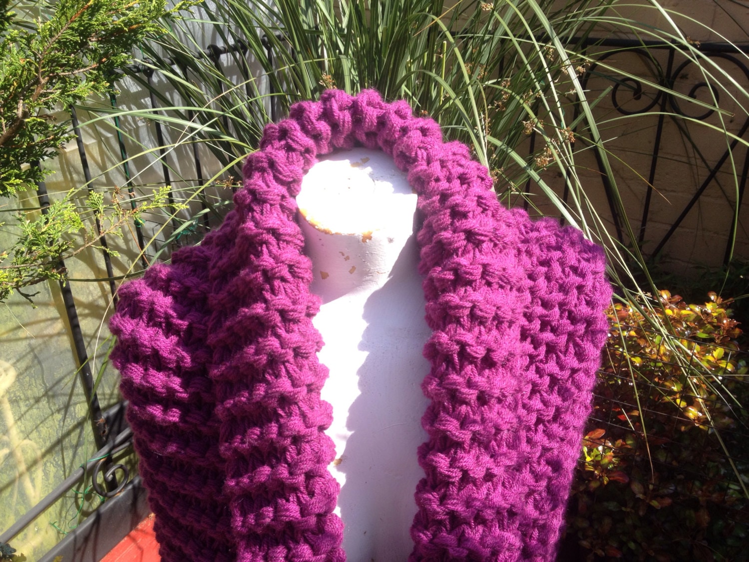 Women Cowl, Infinity Scarf, Huge Knit Shawl Extra Chunky, Plum ...