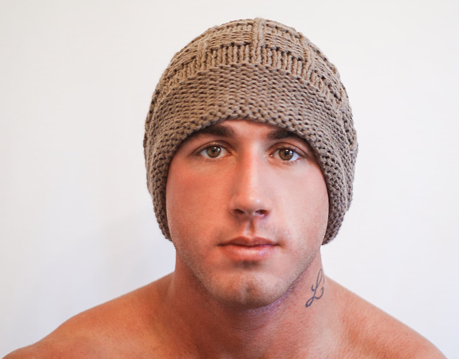 Mens Hat Slouchy Cashmere Silk Beanie Chunky Hand Knit | Etsy