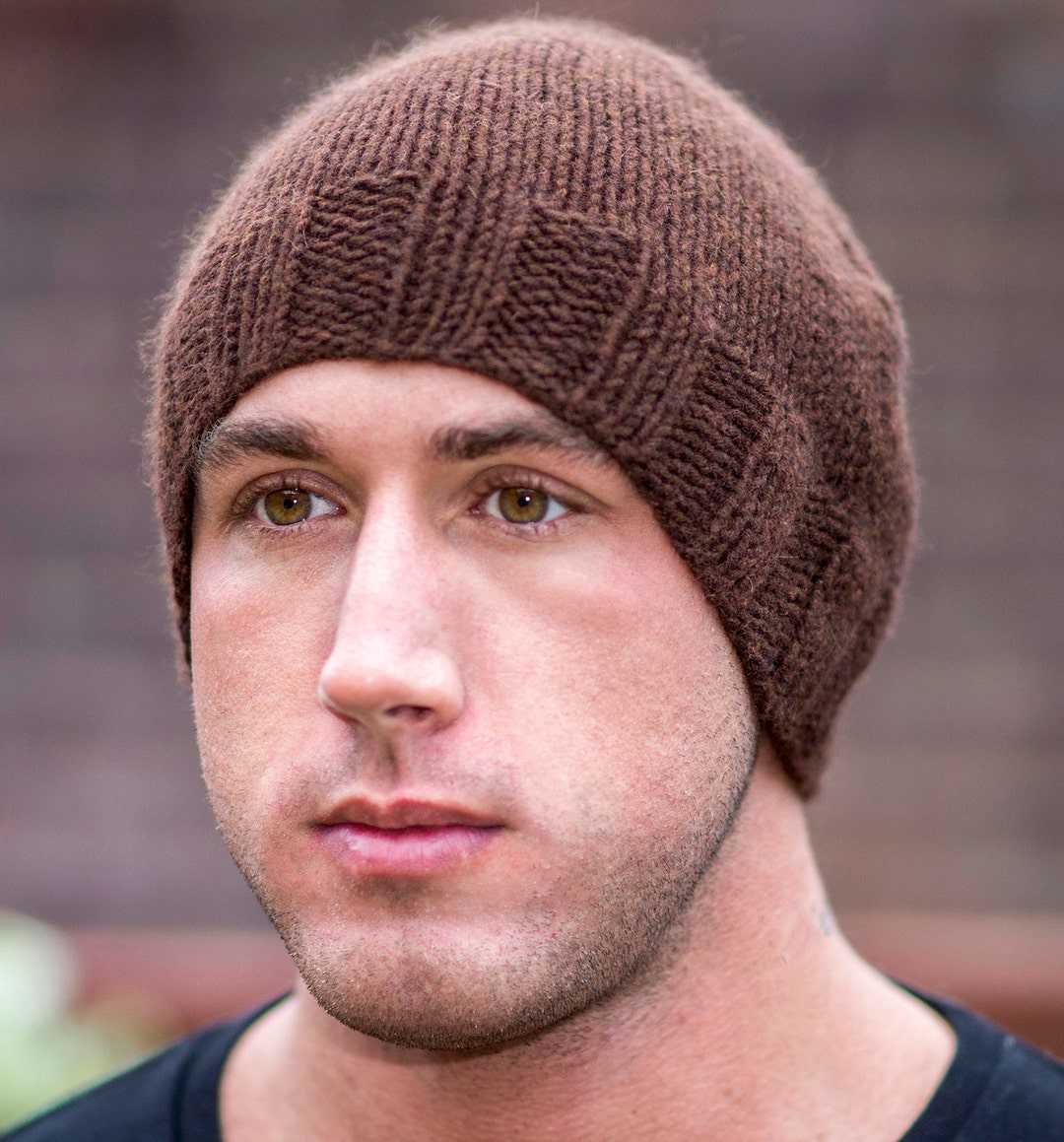 Men's Cashmere Hat, Beanie, Loro Piana, Hand Knit, Classic, Chocolate ...