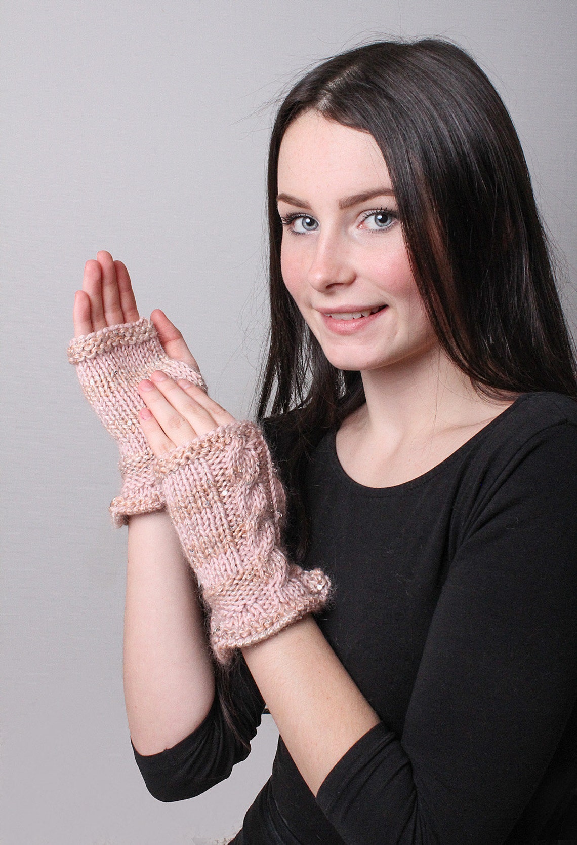 Fingerless Gloves, Women Pink, LORO PIANA Gloves, Cashmere Teen ...