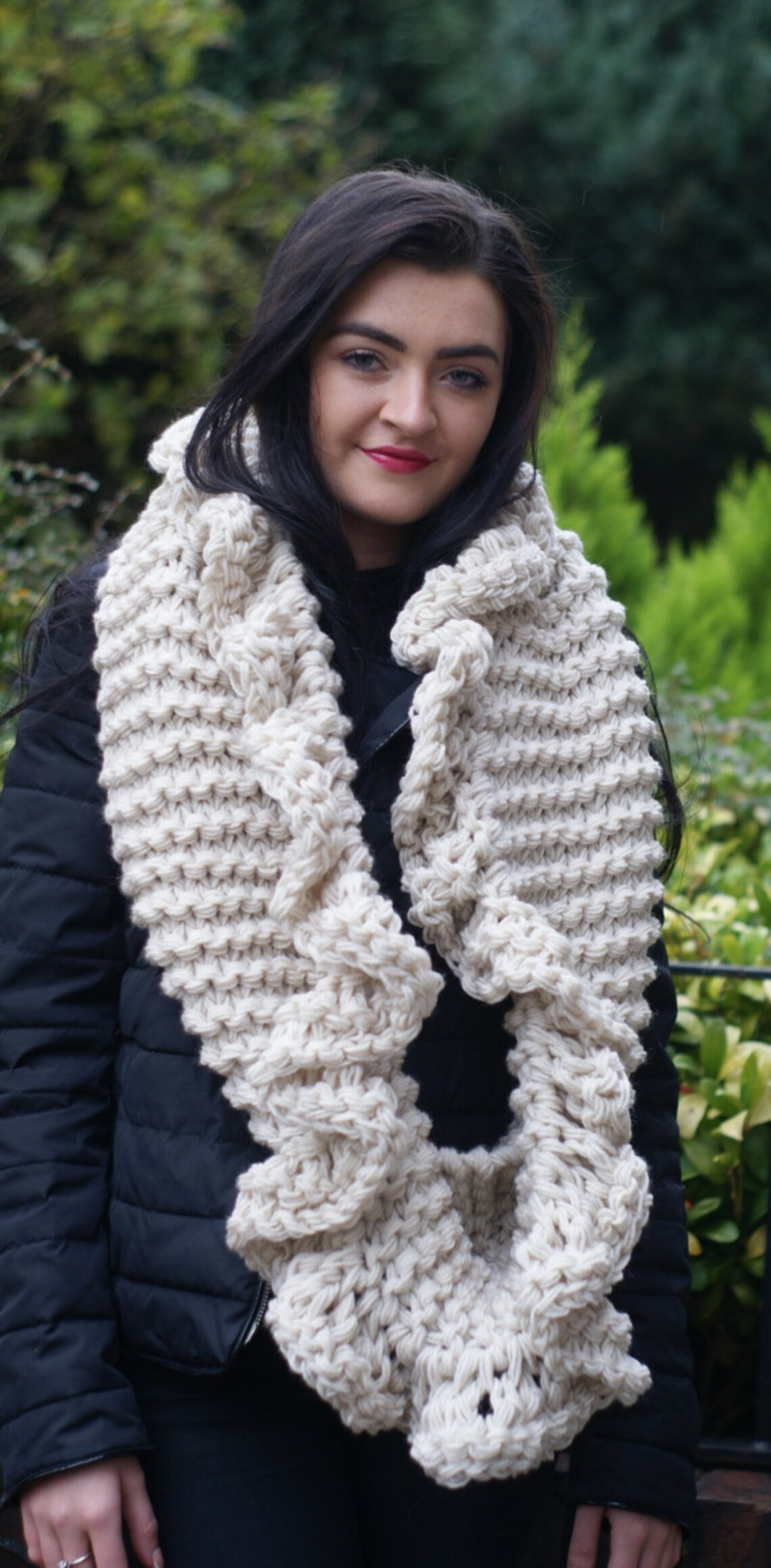 Claire OUTLANDER Cowl Cream Chunky Women Cowl Extra Long - Etsy