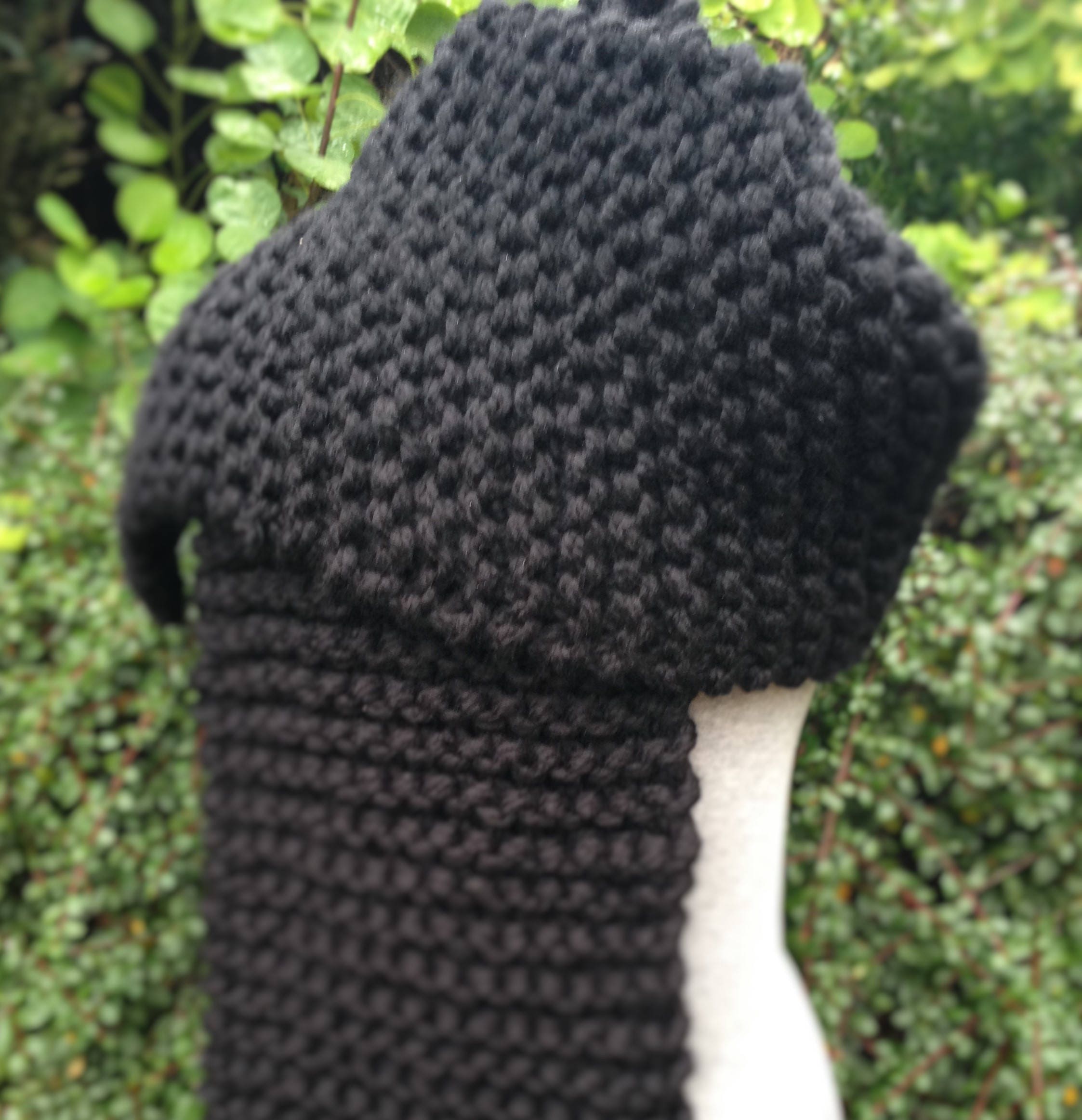 Men Scarf, Chunky Knit Scarf, Black Knit Scarf, Chunky Yarn, Hand ...
