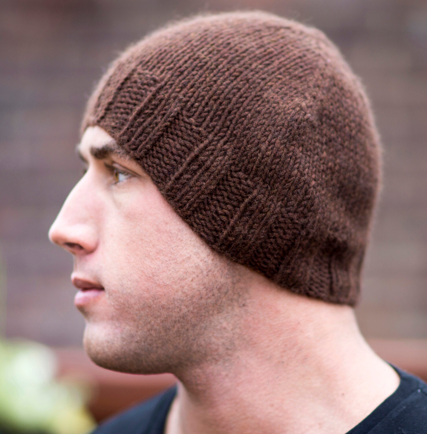 Men's Cashmere Hat, Beanie, Loro Piana, Hand Knit, Classic, Chocolate ...