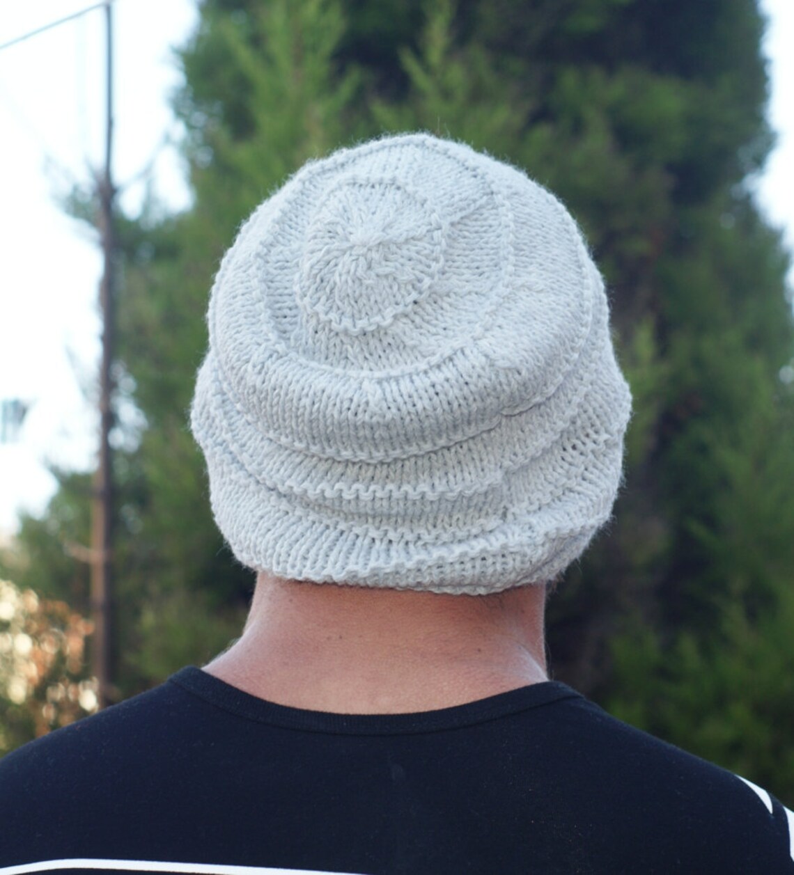 Men Grey Hat, Light Grey, Slouchy Grey Hat, Gray Knit Hat, Grey Hat ...
