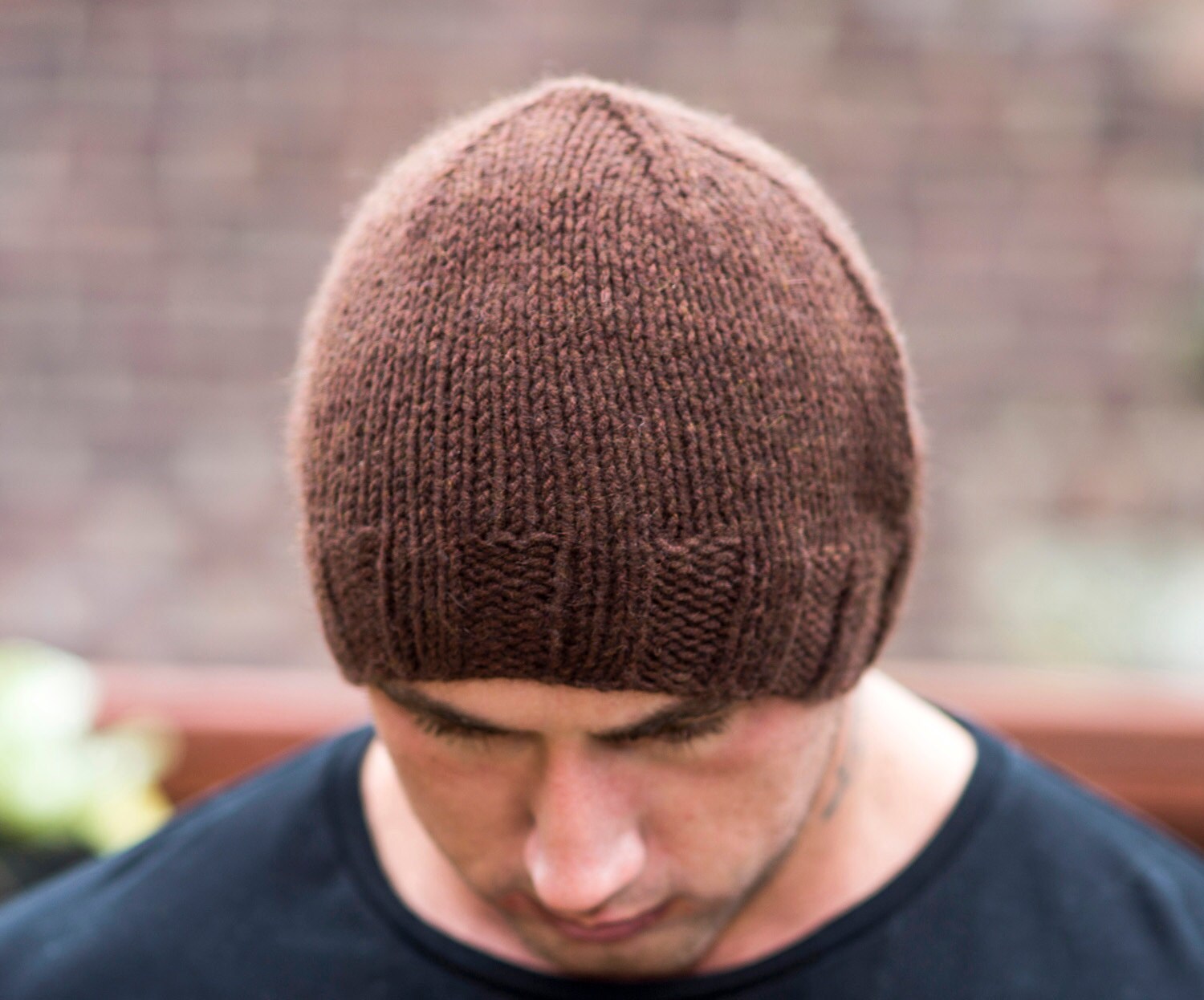 Men's Cashmere Hat, Beanie, Loro Piana, Hand Knit, Classic, Chocolate ...