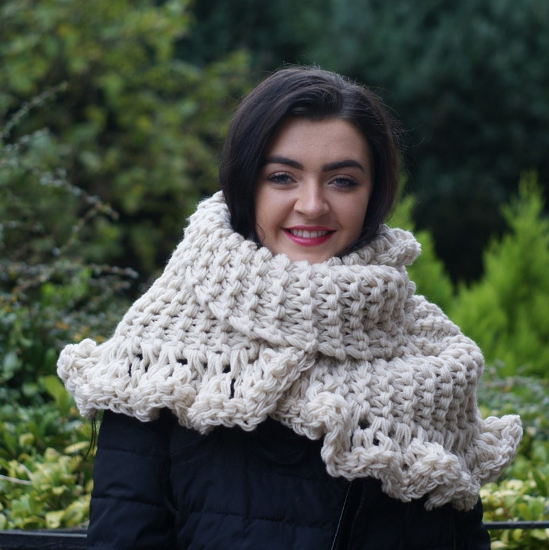 Claire OUTLANDER Cowl Cream Chunky Women Cowl Extra Long - Etsy