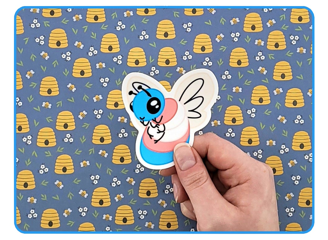 Tran-zzz Bee Sticker LGBT Transgender Pride Bee on Matte - Etsy