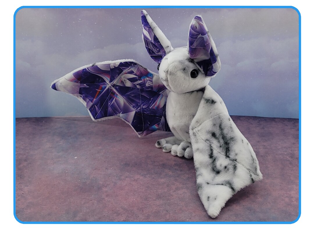 Amethyst the Purple Geode Marble Bat Plush - Etsy