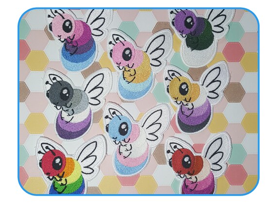 LGTBee Embroidered Bee Patches in assorted LGBT Pride colors | Etsy
