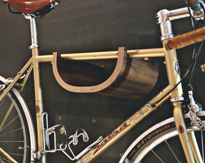 Dark Wood Effect Bike Rack, Wall Mounted & Handmade - Etsy