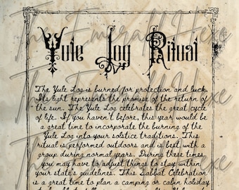 YULE Log Tradition Ritual, Instant Download, Magic Wand, Book of ...