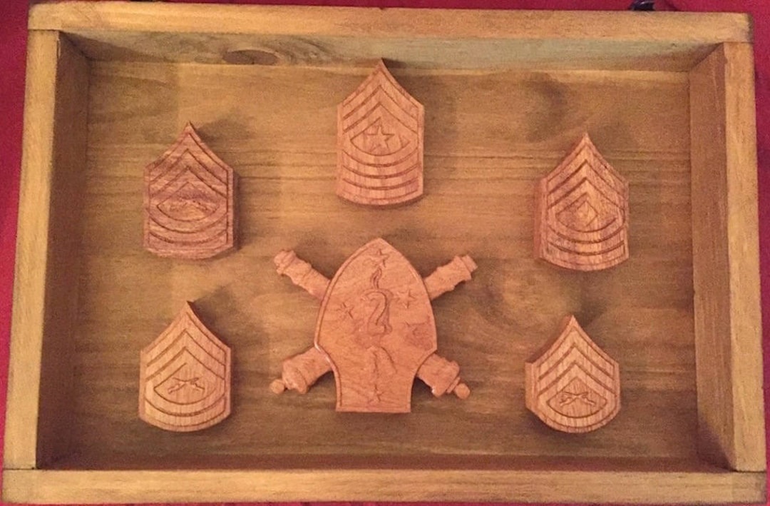 SNCO and Officer Wood Rank Insignias Small and Extra Small - Etsy