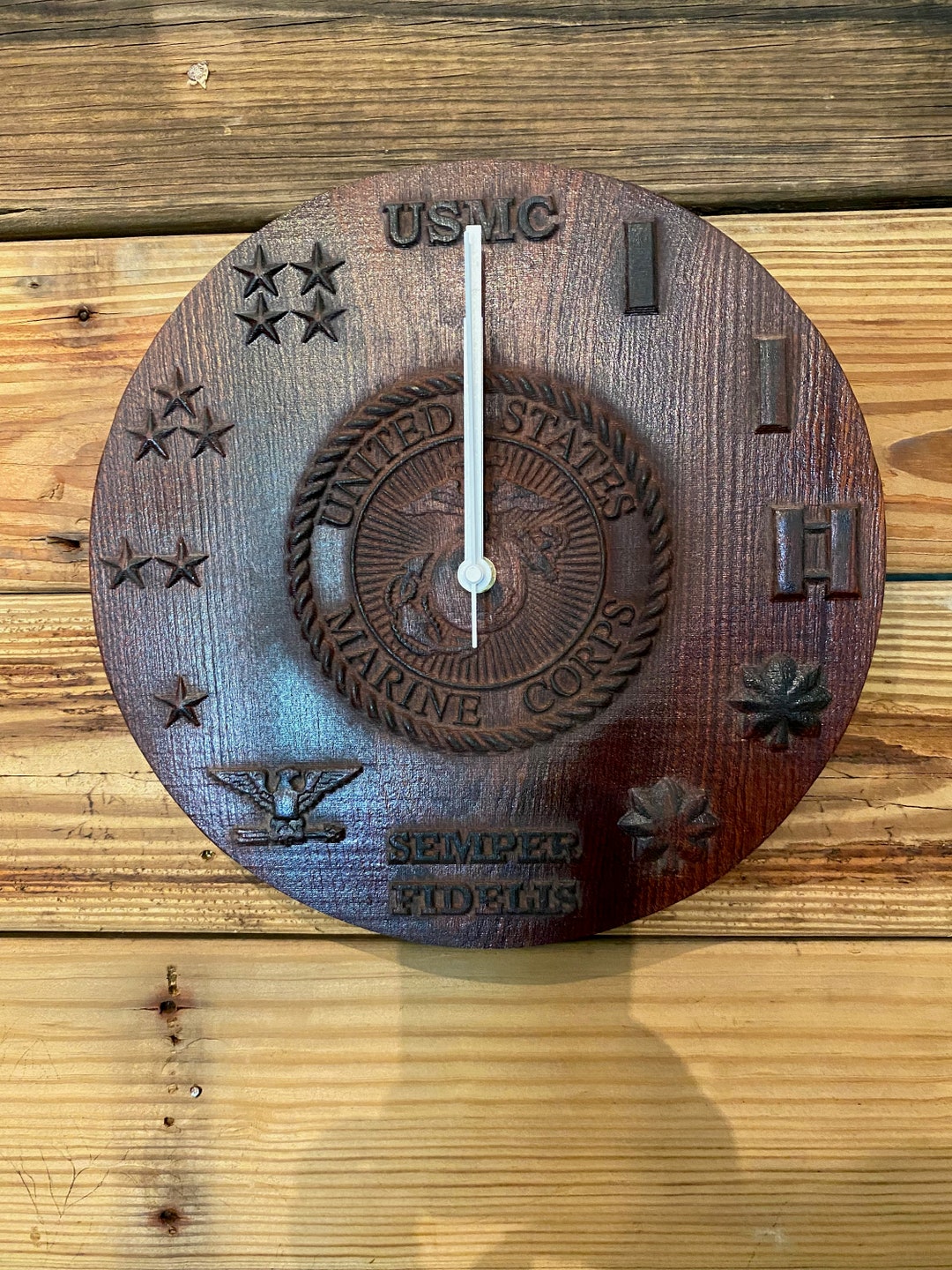 Officer Rank Clock Black Walnut Wood - Etsy