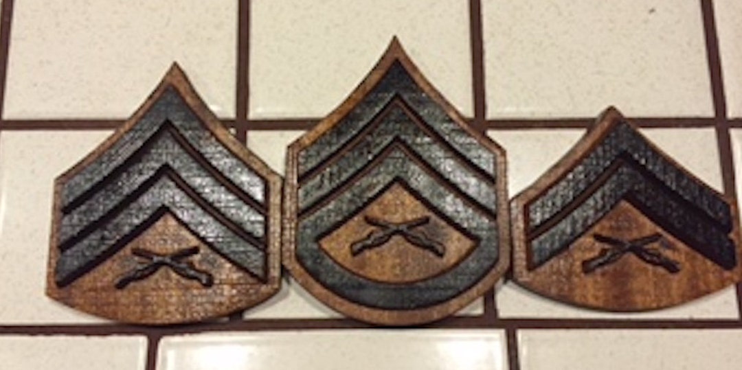 PFC, LCPL and NCO Wood Rank Insignias Extra Large and Large Sizes - Etsy