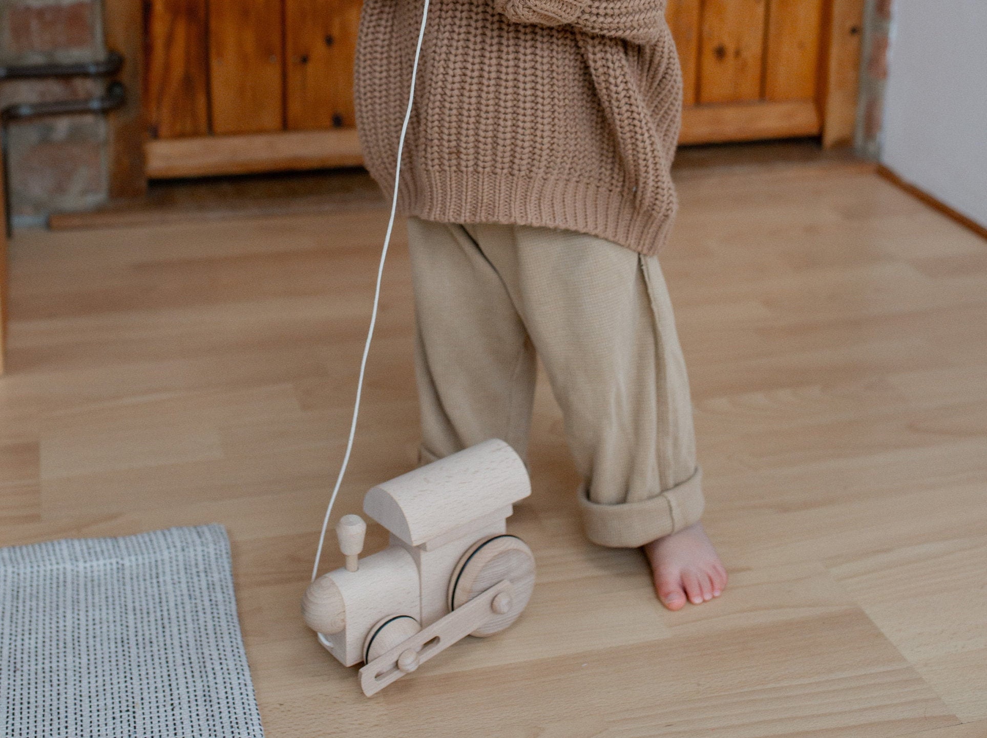 Wooden Pull Along Toy Train Wooden Toddler Toys - Etsy