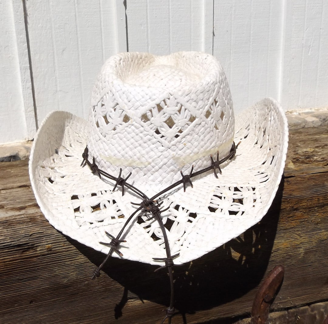 Leather "barb Wire" Hat Band. Handcrafted in the REAL Wild West! - Etsy