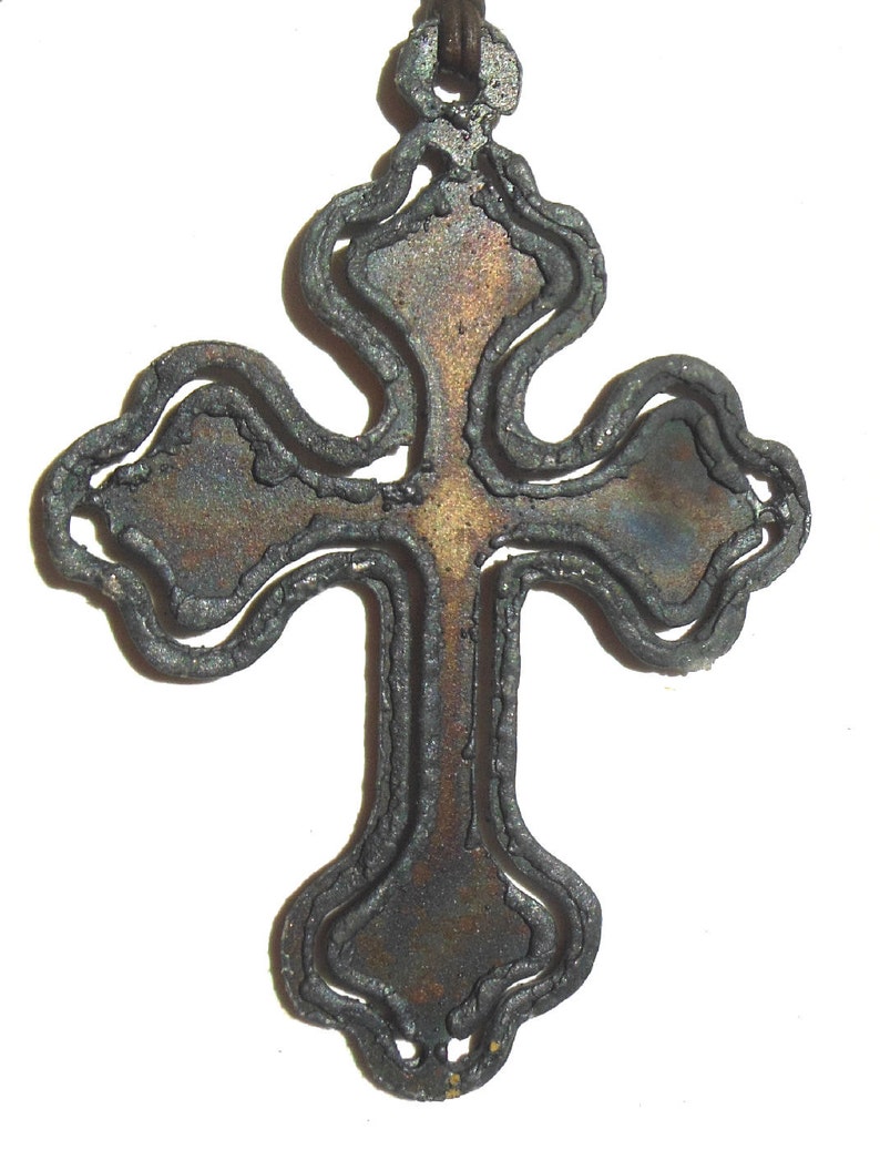 Rugged Cross Leather Necklace Barb Wire Christian Jewelry - Etsy