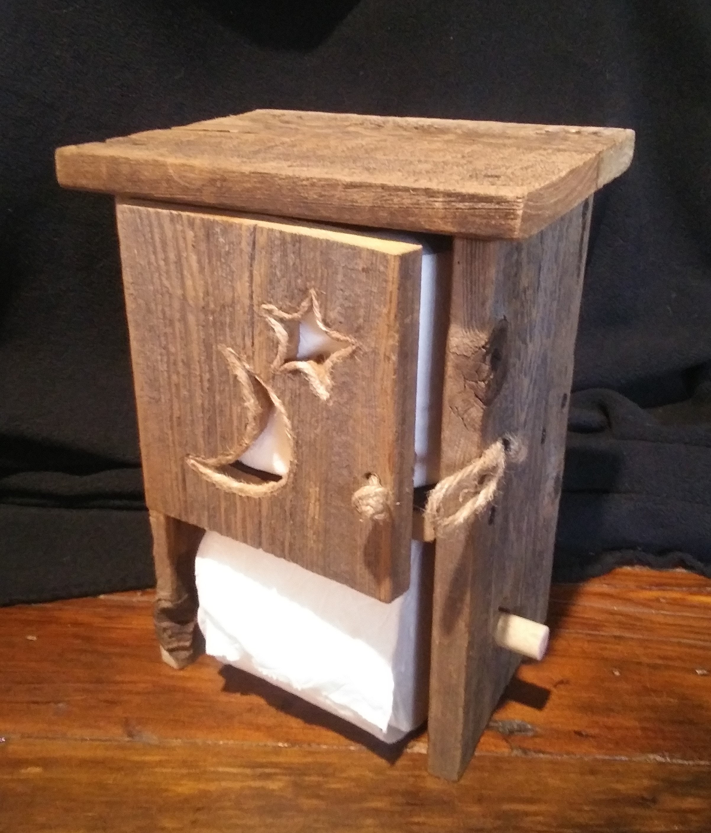 Rustic Outhouse Toilet Paper Holder & 1 Roll Storage Cabinet | Etsy