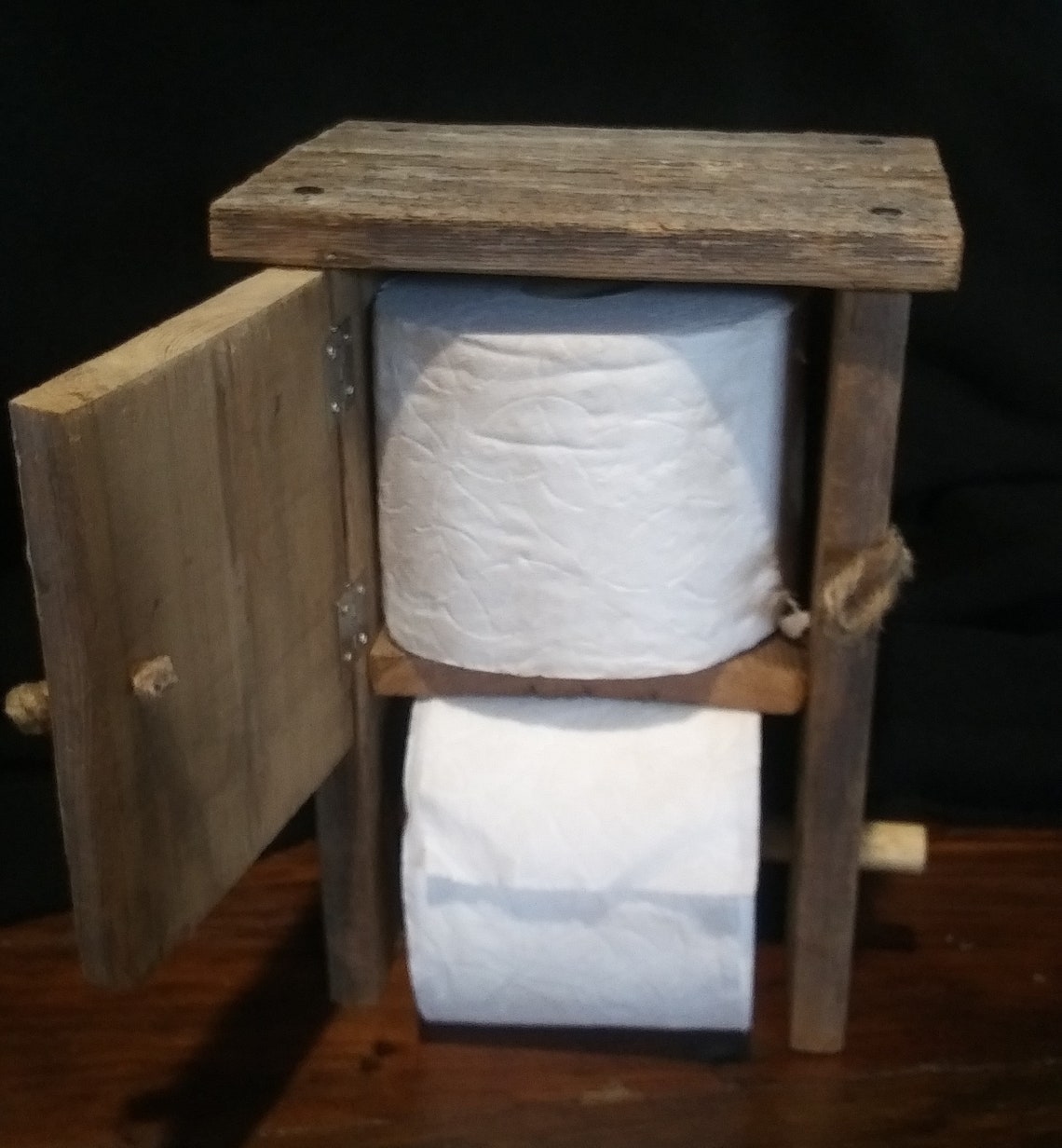 Rustic Outhouse Toilet Paper Holder & 1 Roll Storage Cabinet | Etsy